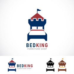 Bed store logo design template Royalty Free Vector Image