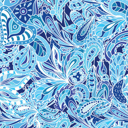 Blue fresh indian pattern Royalty Free Vector Image