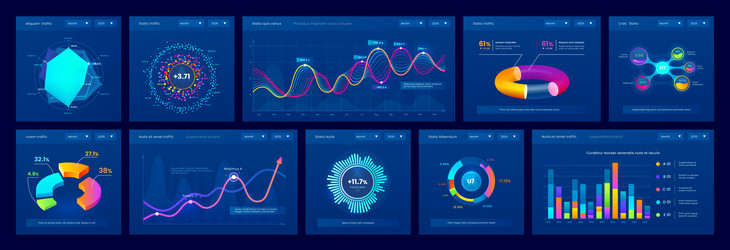 Dashboard data charts infographics graphs Vector Image Dashboard data charts infographics graphs Vector Image