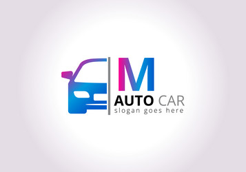 Abstract car logo on letter 3 sign symbol Vector Image