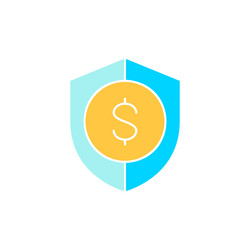 Protection money shield with coin safety Vector Image