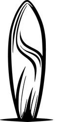 Surfboard - black and white Royalty Free Vector Image