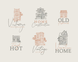 House lettering victorian vintage style dark Vector Image