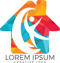 Human health and support home shaped logo design Vector Image