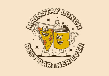 Mainstay lunch best partner ever mascot character Vector Image