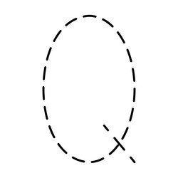 Tracing alphabet letter q lowercase prewriting Vector Image