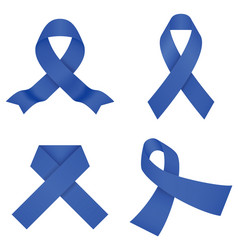 Blue ribbon symbol awareness month Royalty Free Vector Image
