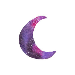 Watercolor light blue crescent moon Royalty Free Vector
