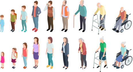 People generations of different ages man woman Vector Image