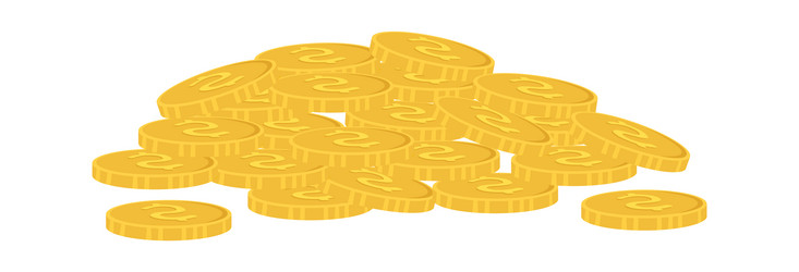 Gold coins pile Royalty Free Vector Image - VectorStock