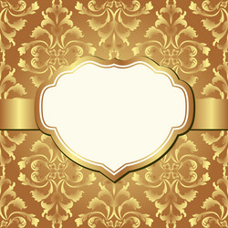 Golden card with ribbon Royalty Free Vector Image