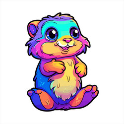 Gopher colorful cartoon kawaii character beach Vector Image