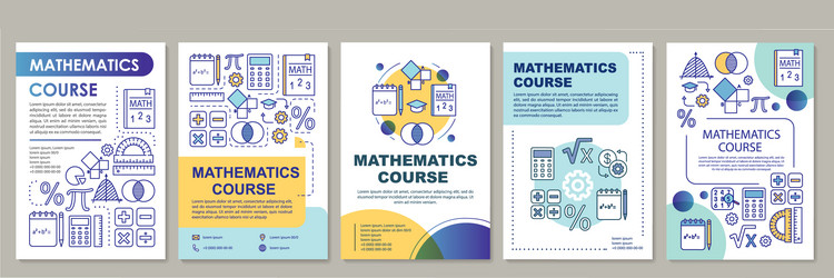 Mathematics lessons brochure template layout Vector Image