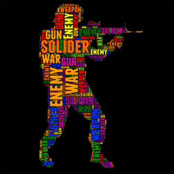Soldiers typography word cloud colorful Royalty Free Vector