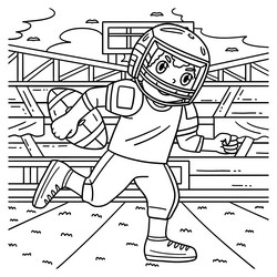 American football isolated coloring page for kids Vector Image