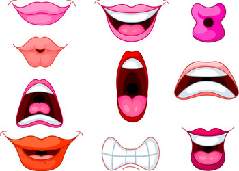 Different designs human lips Royalty Free Vector Image