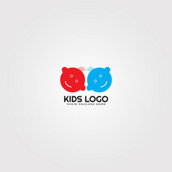 Modern baby kids logo templates logos Royalty Free Vector