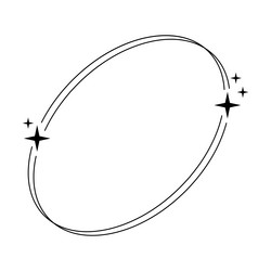 Trendy linear oval frame with stars modern Vector Image