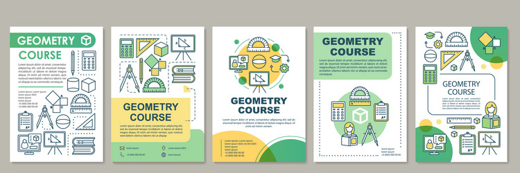 Algebra course math lessons brochure template Vector Image