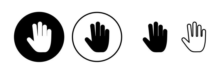 Hand icon hand symbols palm Royalty Free Vector Image