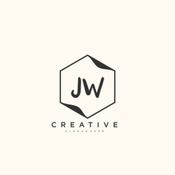 Jw beauty initial logo art handwriting logo Vector Image