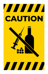 Notice sign drug free zone Royalty Free Vector Image