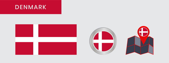 Danish national flag with official colors Vector Image