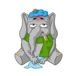 Elephant he felt bad vomiting cartoon Royalty Free Vector