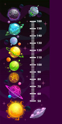 Kids height chart wall metter with funny cartoon Vector Image