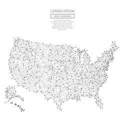 Line map of usa Royalty Free Vector Image - VectorStock