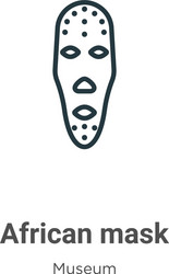 Mask outline icon thin line black icon flat Vector Image