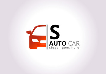 Abstract car logo on letter 3 sign symbol Vector Image