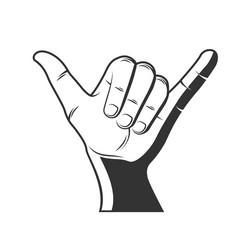 Hang Loose Sign Outline