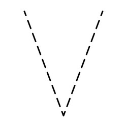 Tracing alphabet letter v prewriting dotted line Vector Image