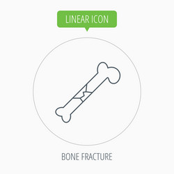 Bone fracture icon traumatology sign Royalty Free Vector