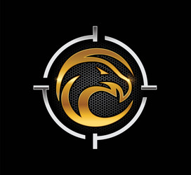 Circle eagle logo dark edition Royalty Free Vector Image