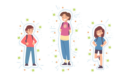 Cheerful people with healthy immune system Vector Image