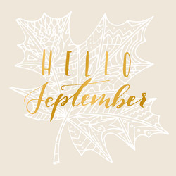 Hello september card Royalty Free Vector Image