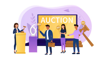 Auction pictures concept Royalty Free Vector Image
