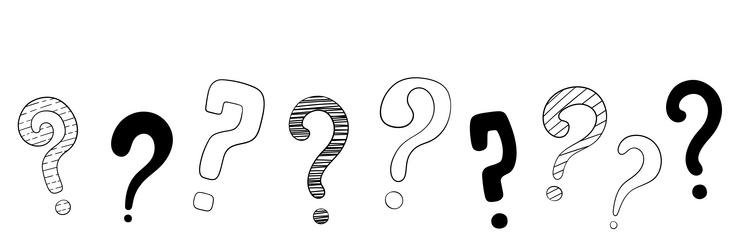 Question mark set hand drawn in simple style Vector Image