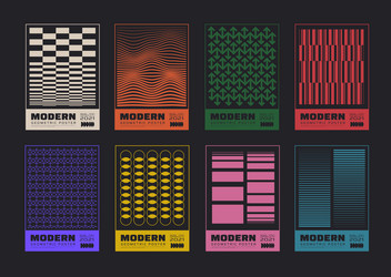 Set of minimalist abstract posters meta modern Vector Image