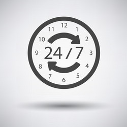 24 hour clock icon in flat style timer countdown Vector Image