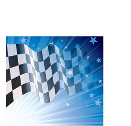 Checkered flag blue and yellow sport racing Vector Image