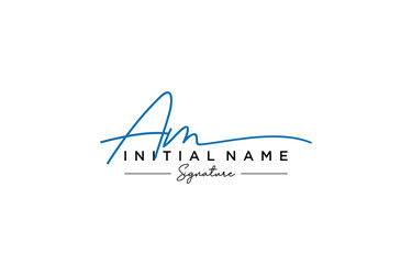 Initial am signature logo template hand drawn Vector Image