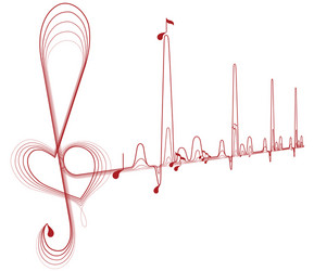 Music background notes heart Royalty Free Vector Image