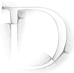 Doodle digital drawn sketch letter d Royalty Free Vector