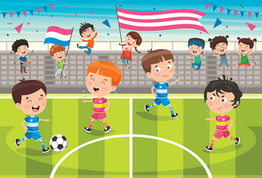 Kids Playing Football Clip Art