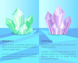 Minerals poster with text Royalty Free Vector Image