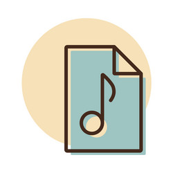 Music file flat icon Royalty Free Vector Image