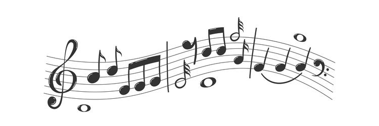 Musical notes flying Royalty Free Vector Image